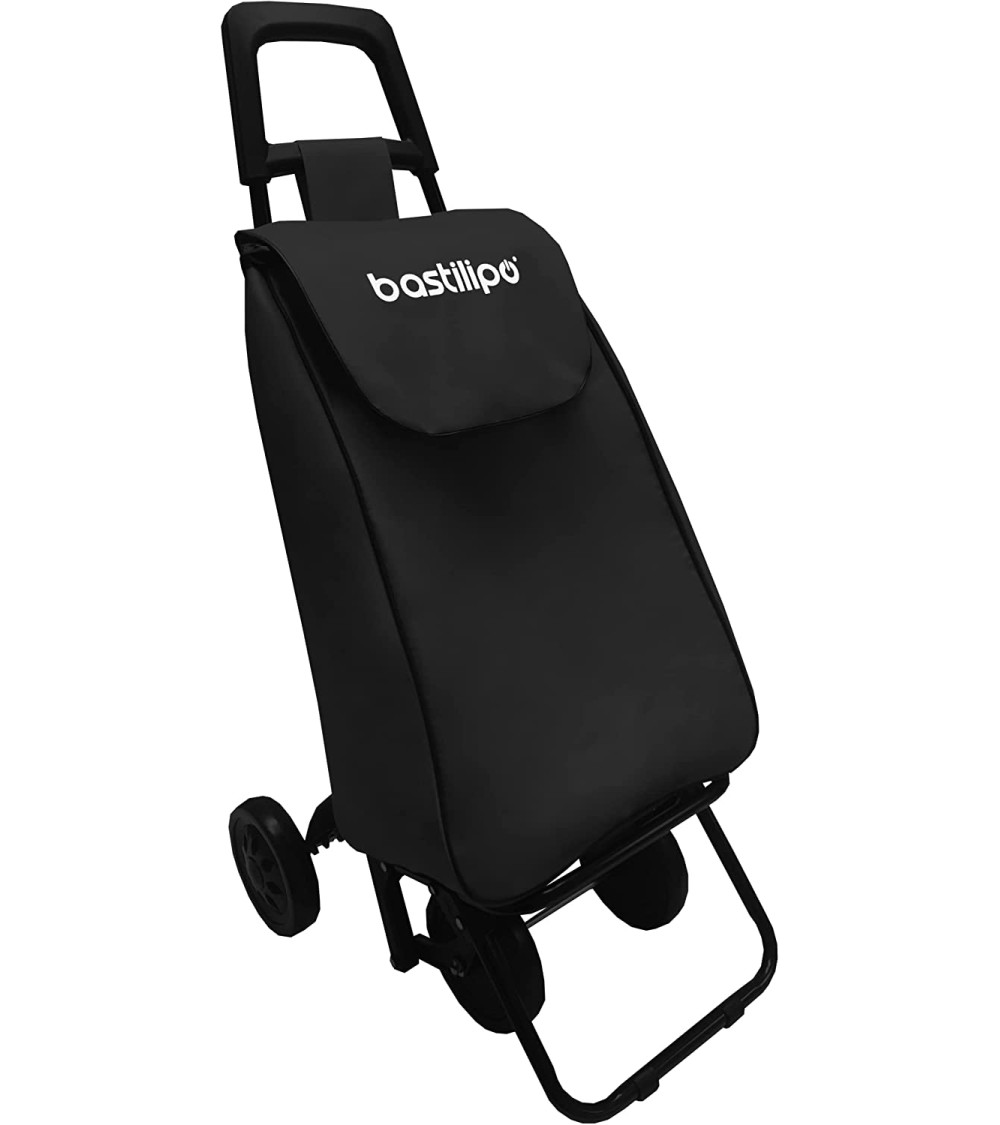 Carro de la compra de 4 Ruedas con capacidad de 37 litros, color negro ...